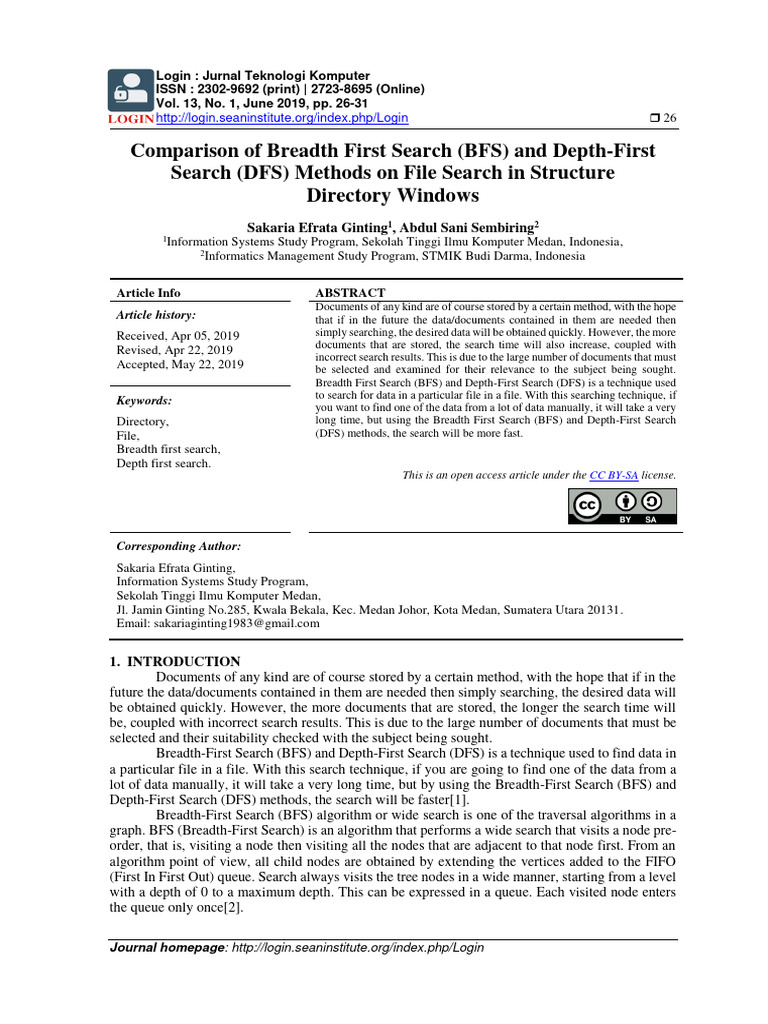 Comparison Of Breadth First Search Bfs A 3ba0beb2 Pdf Computational Complexity Theory