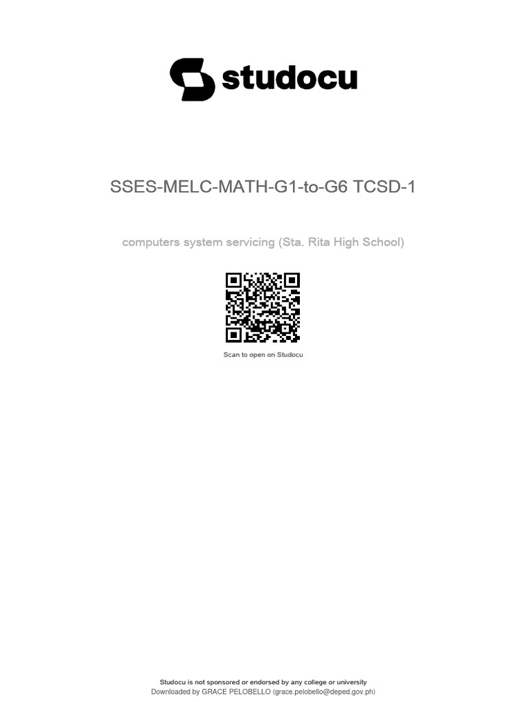 Sses Melc Math g1 To g6 TCSD 1 | PDF | Multiplication | Learning