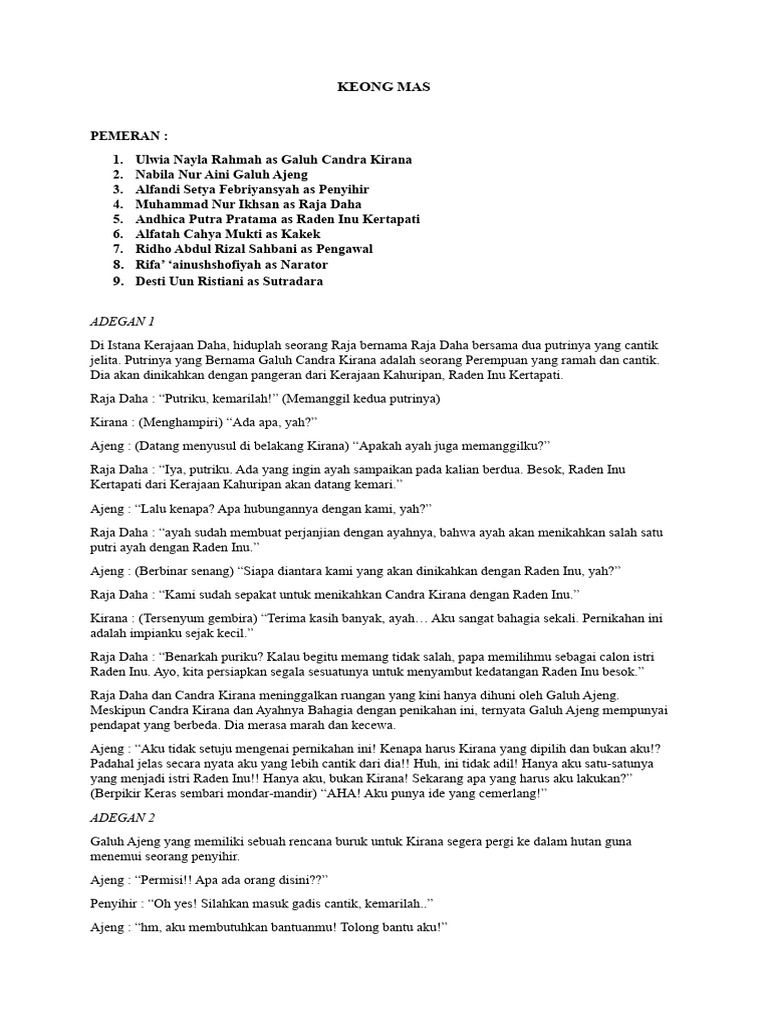 Naskah Drama Keong Mas | PDF