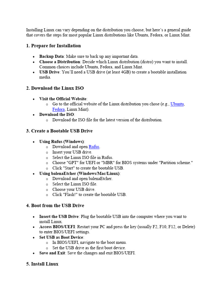 Installing Linux | PDF | Booting | Usb Flash Drive Installing Linux | PDF | Booting | Usb Flash Drive