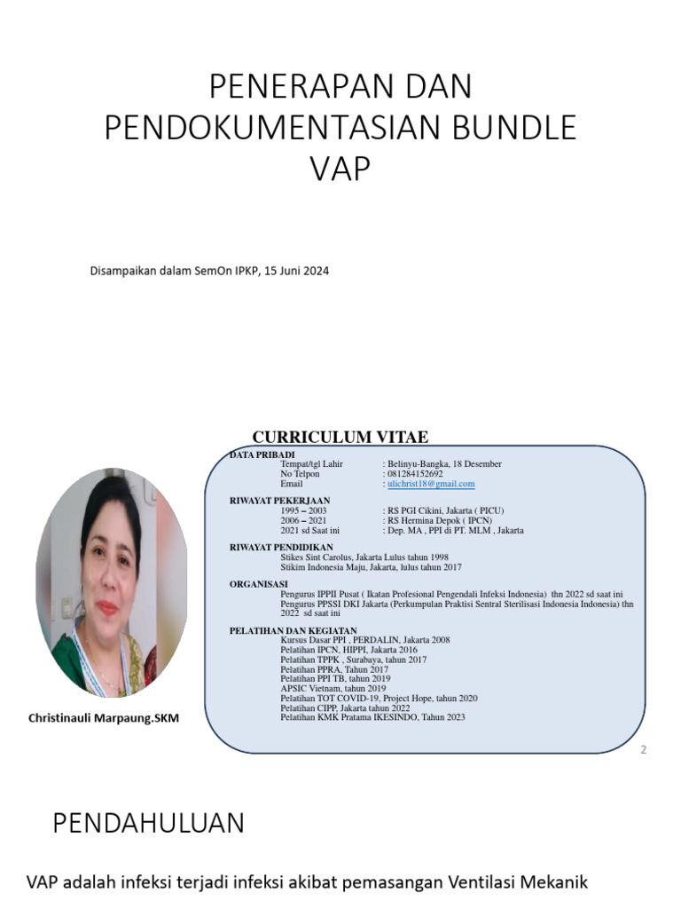 Penerapan Dan Pendokumentasian Bundle Vap | PDF