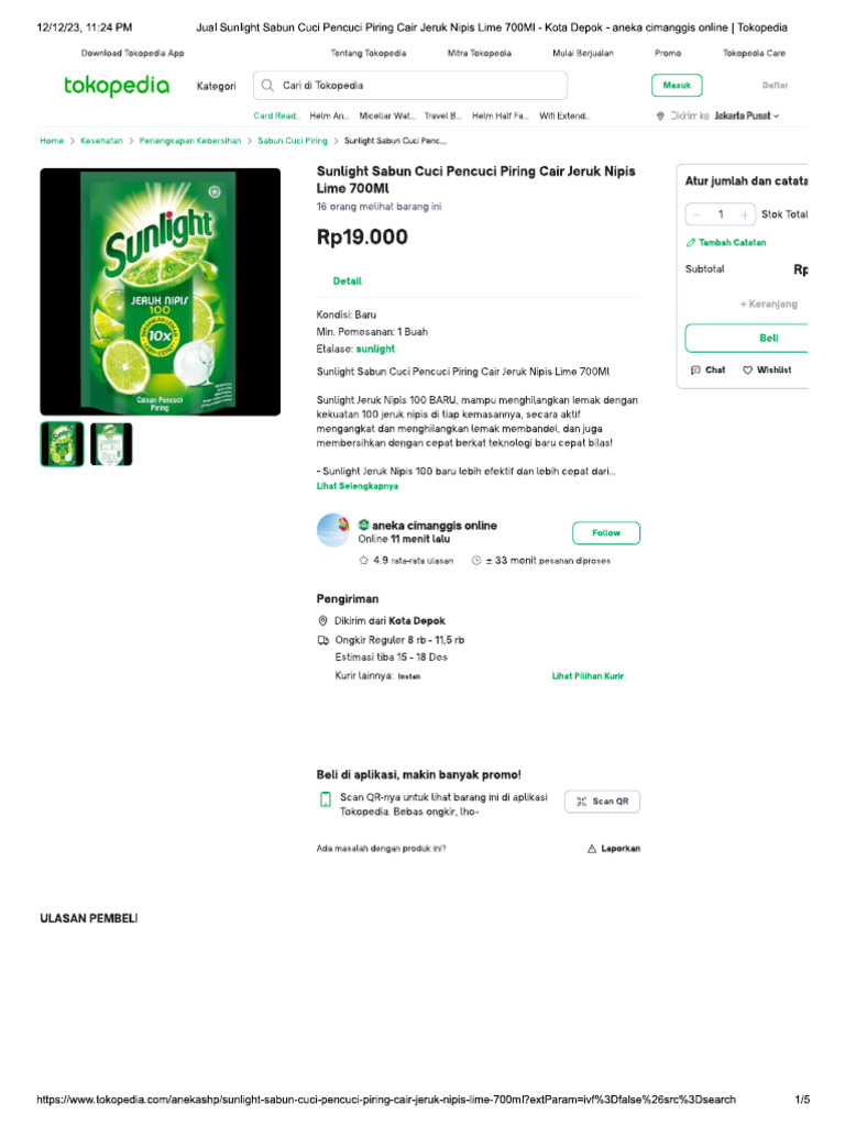 2.17. Sabun Cair Sunlight 700 ML | PDF