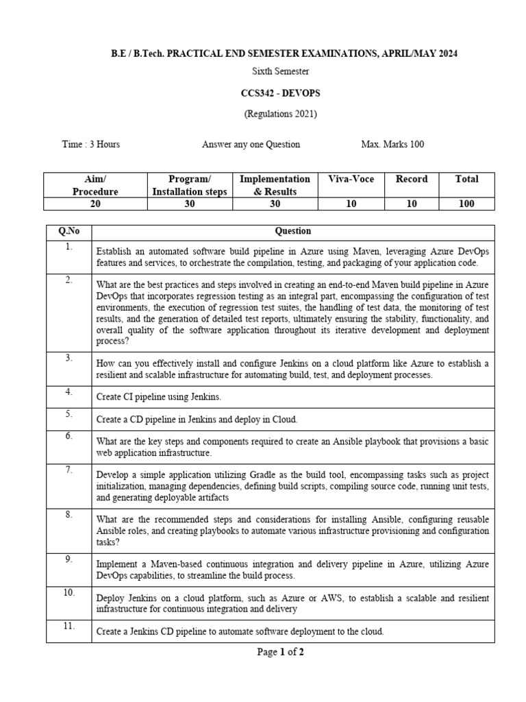 CCS342 Devops - Lab QP Set2 | PDF | Cloud Computing | Microsoft Azure
