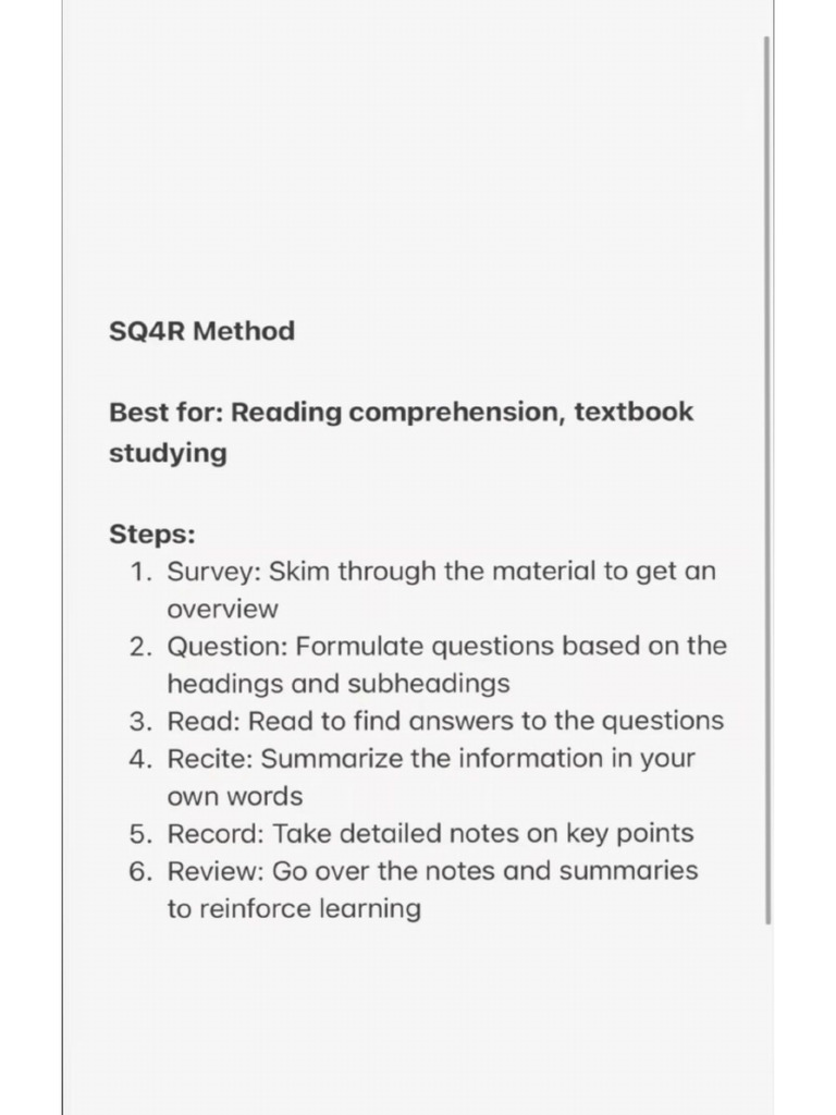 SQ4R Method | PDF
