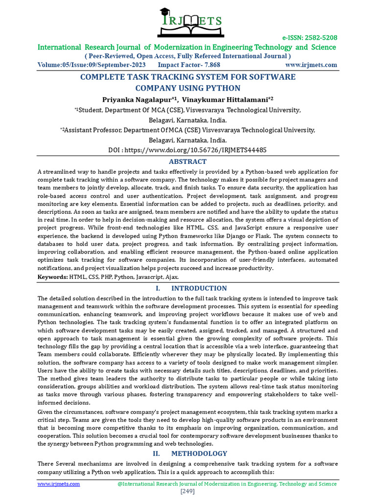 Task Manager Research Paper | PDF | Databases | World Wide Web