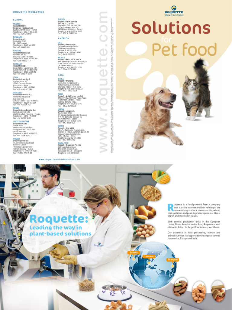 Roquette Animal Nutrition Pet Food Brochure Solutions For Pet Food ...