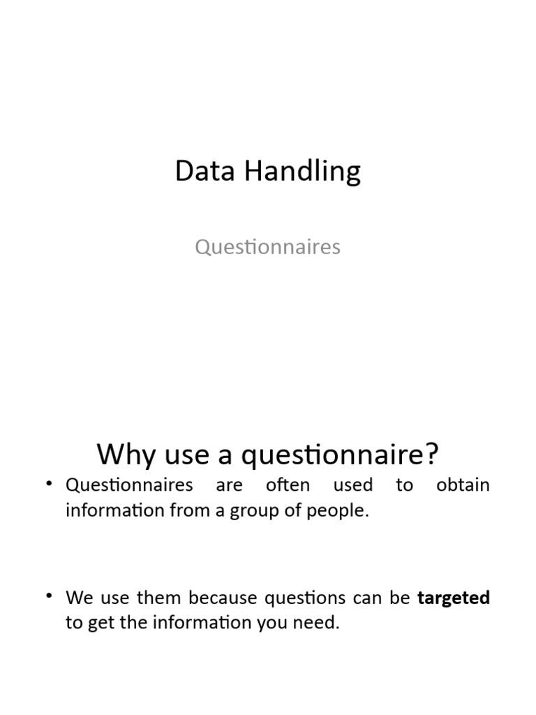 Data Handling Questionnaires | PDF | Questionnaire | Question
