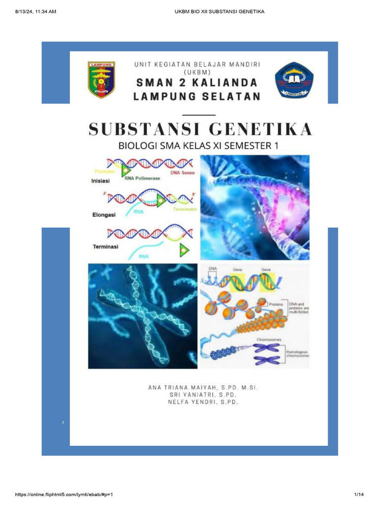 LKPD BIO XII SUBSTANSI GENETIKA | PDF