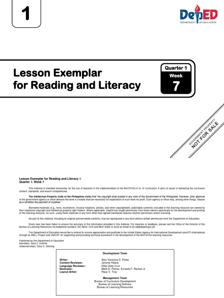 FINAL - LE - G1 - Q1 - Week 7 - Read and Lit - Ver2 | PDF | Word | Syllable