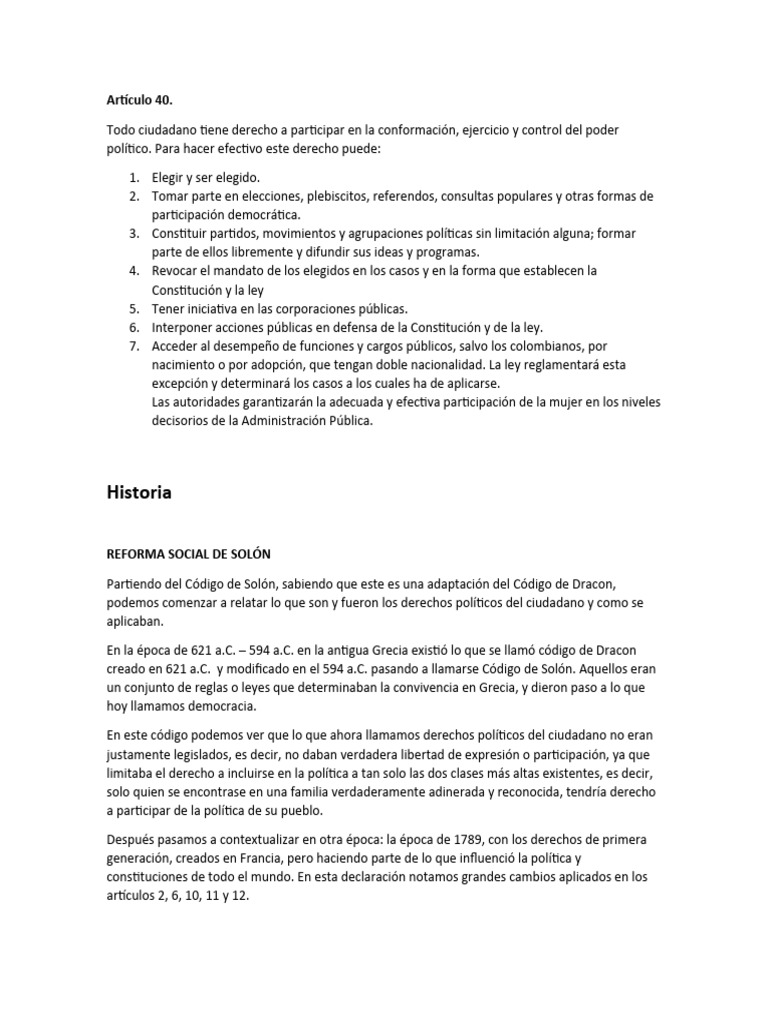 Artículo 40 Pdf Democracia Ideologías Políticas