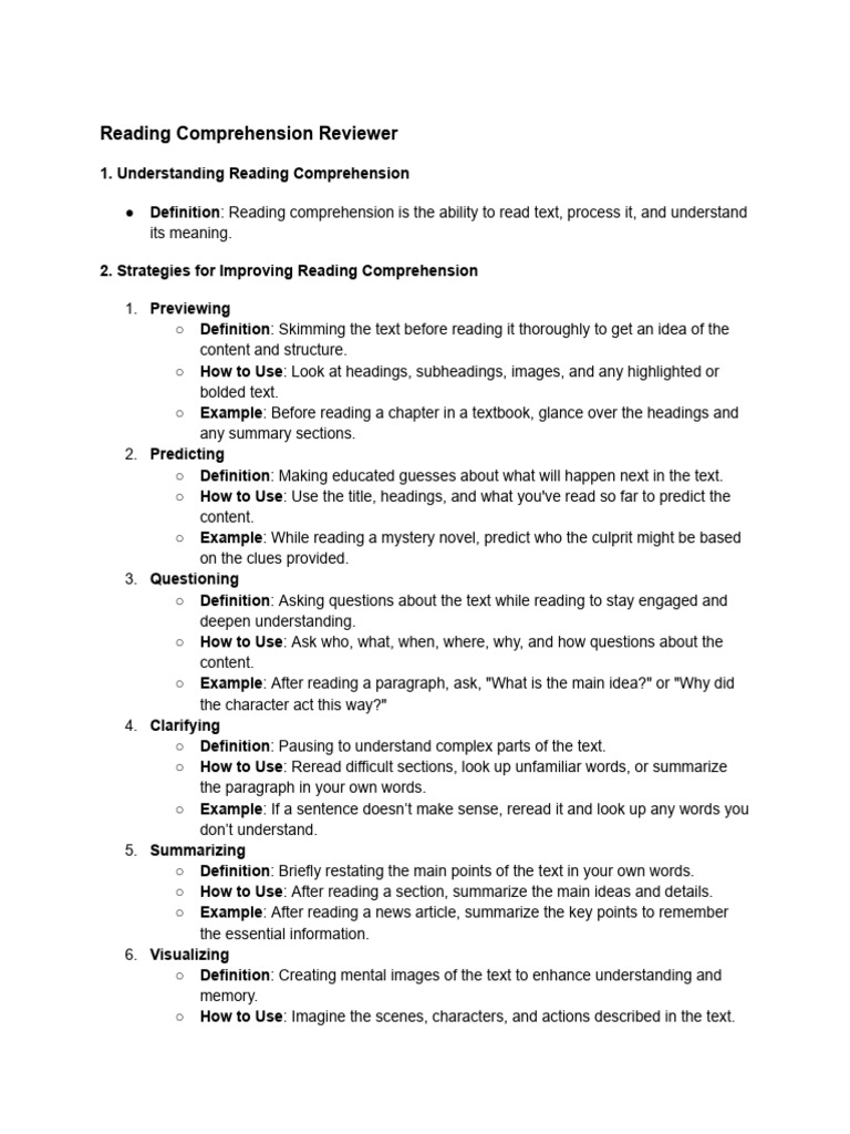 Reading Comprehension (Strategies and Practice) | PDF | Reading Comprehension | Cognitive Science
