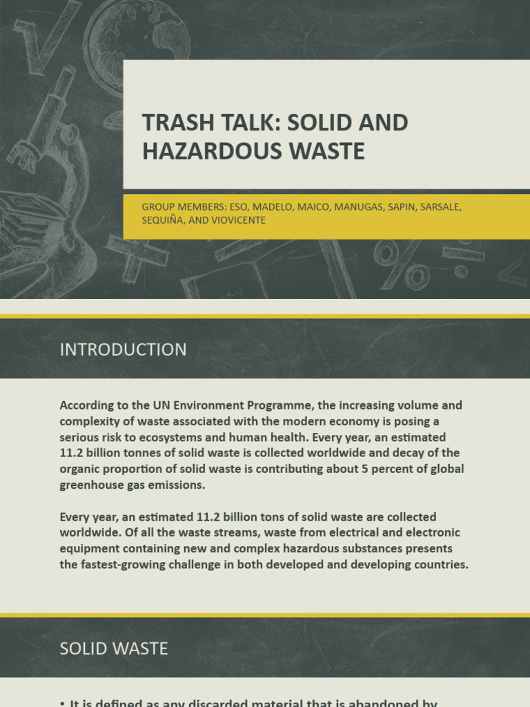 TRASH-TALK-SOLID-AND-HAZARDOUS-WASTE | PDF | Waste | Municipal Solid Waste