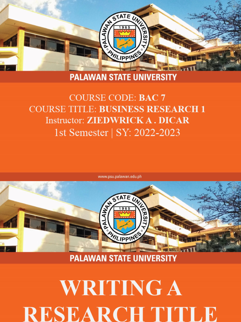 Lesson 2 - Research Title | PDF | Word | Governance