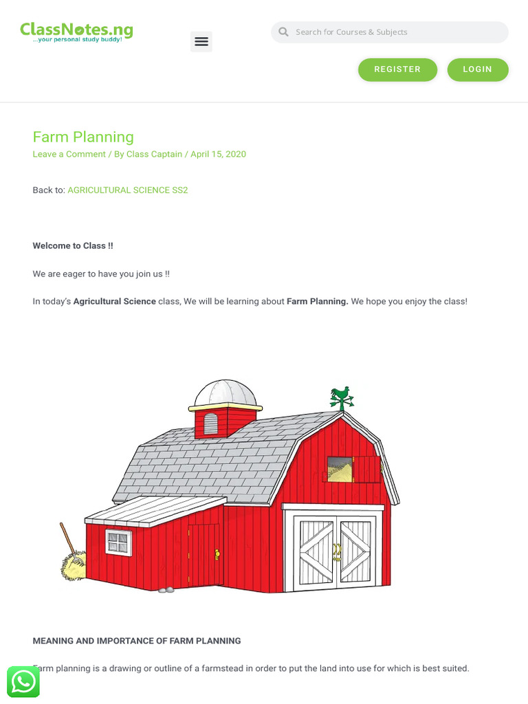 FarmPlanning ClassNotes - NG 1723443920812 | PDF | Farms | Soil FarmPlanning ClassNotes - NG 1723443920812 | PDF | Farms | Soil