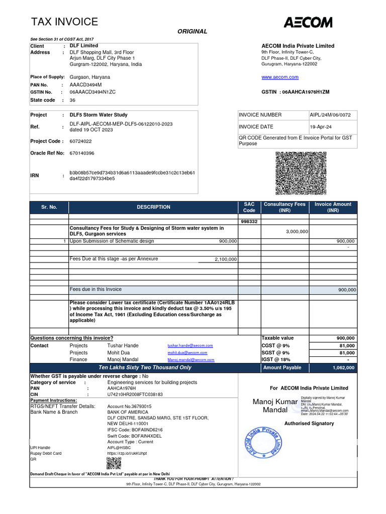 Tax Invoice: Original | PDF | Government Finances | Payments
