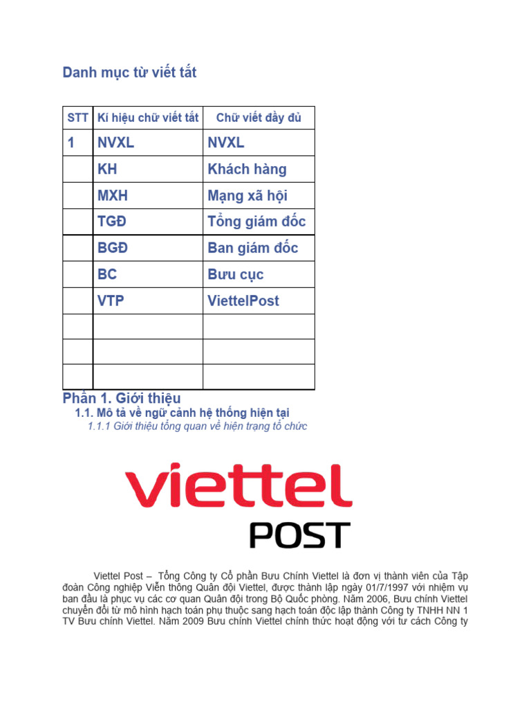Danh mục từ viết tắt: STT Kí hiệu chữ viết tắt Chữ viết đầy đủ | PDF