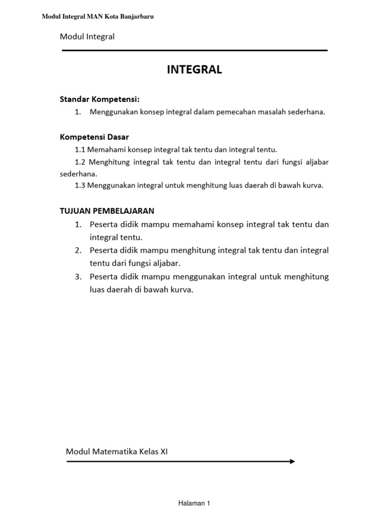 Modul Integral Kelas 12 | PDF | Metode & Bahan Ajar