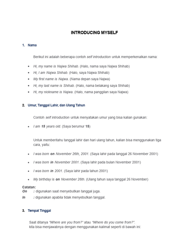 Introducing Myself | PDF