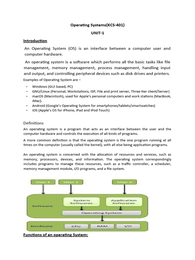 Os Unit1 | PDF | Operating System | Computer File