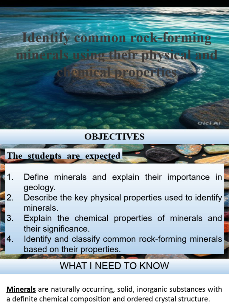 Identifying Common Forming Menirals Using Their Physical and Chemical ...