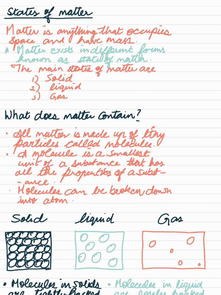 States of Matter Notes - 240808 - 140316 | PDF