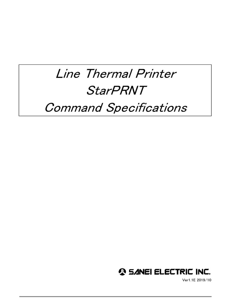 StarPRNT Command Specification Ver1.1E Customer | PDF | Ascii | Printer (Computing)