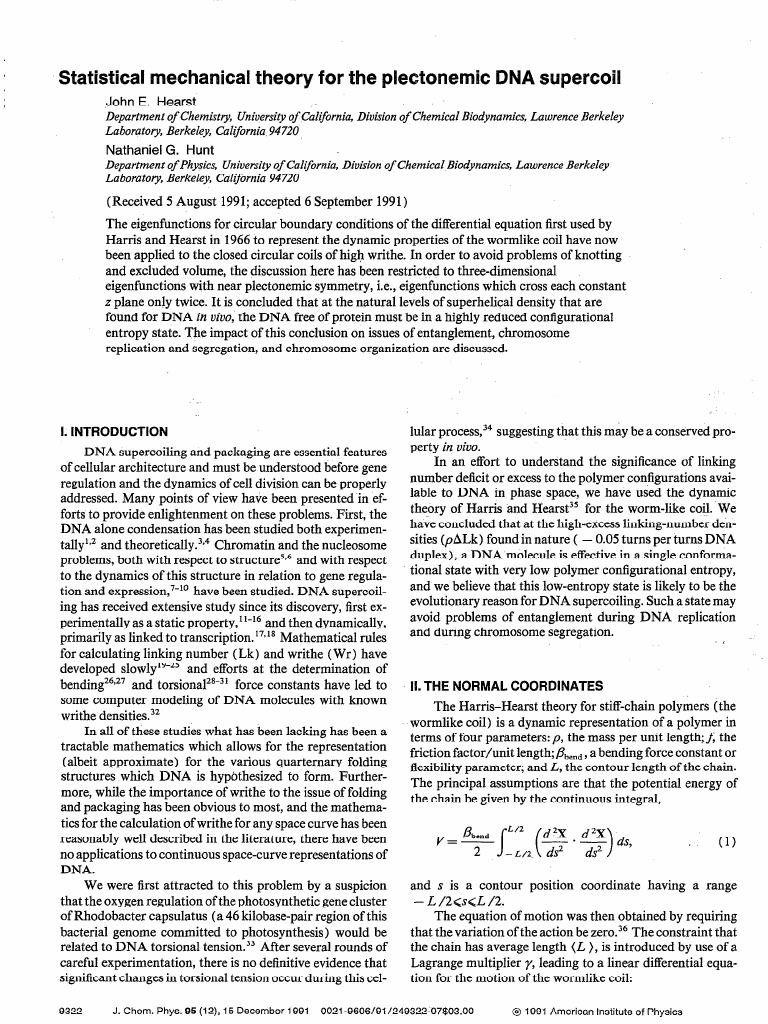 John E. Hearst and Nathaniel G. Hunt - Statistical Mechanical Theory ...