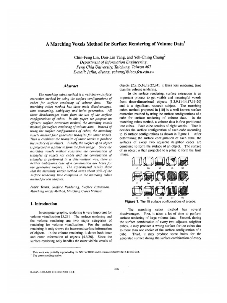 A Marching Voxels Method For Surface Rendering of Volume Data | PDF
