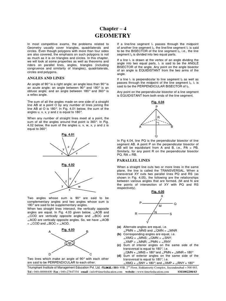 Chapter 4 Geometry | PDF | Triangle | Rectangle
