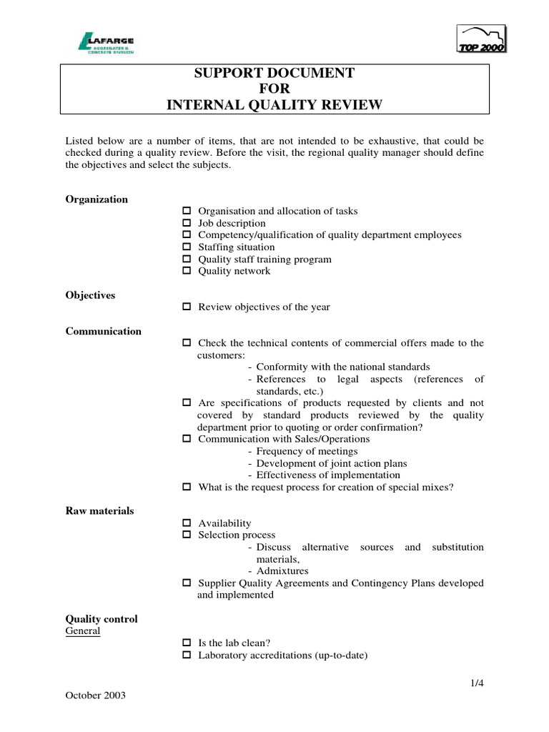 QRG_CheckList | PDF | Concrete
