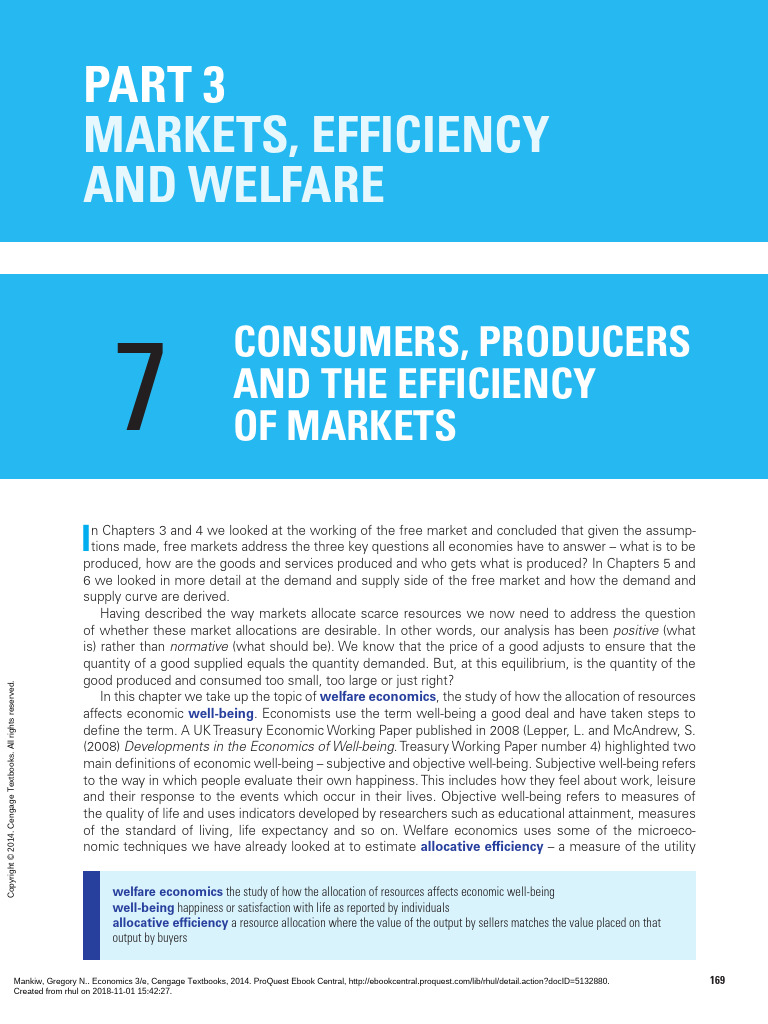 Economics 3 e - (PART 3 Markets, Efficiency and Welfare) | PDF ...
