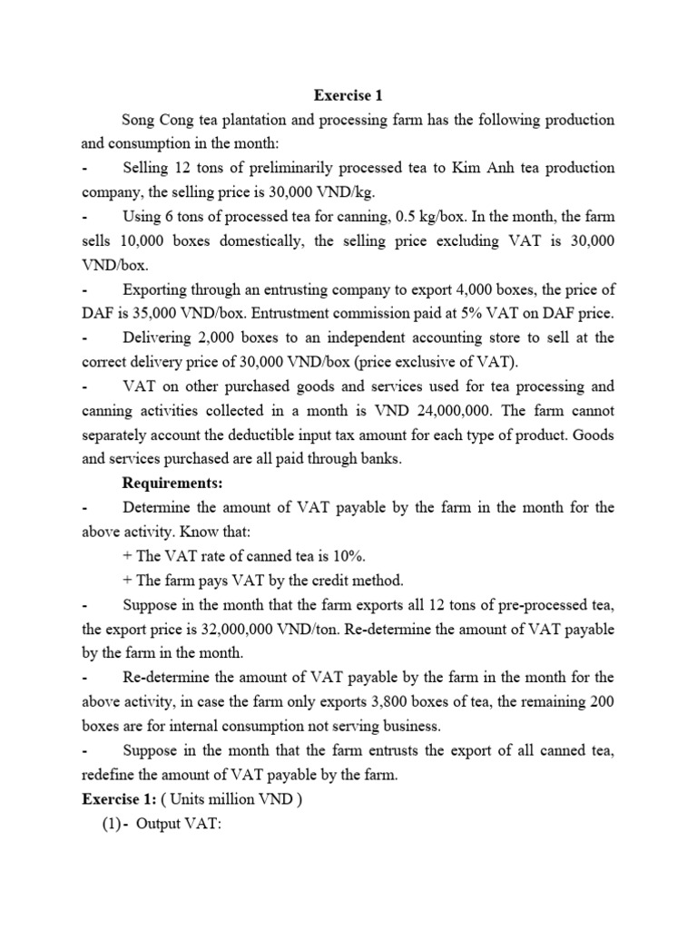 Exercise. Consumption Taxes Final | PDF | Value Added Tax | Taxes