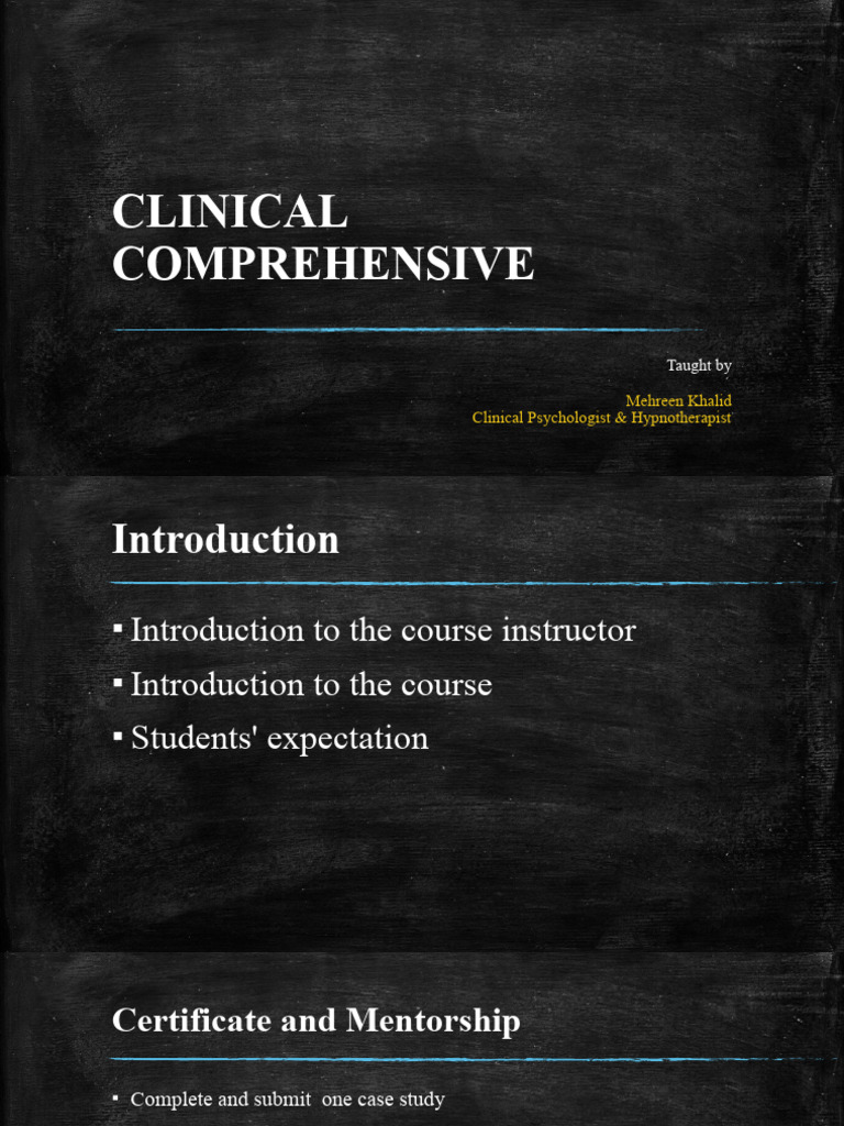 Lecture 1, 2 Powerpoint Clinical Comprehensive | PDF