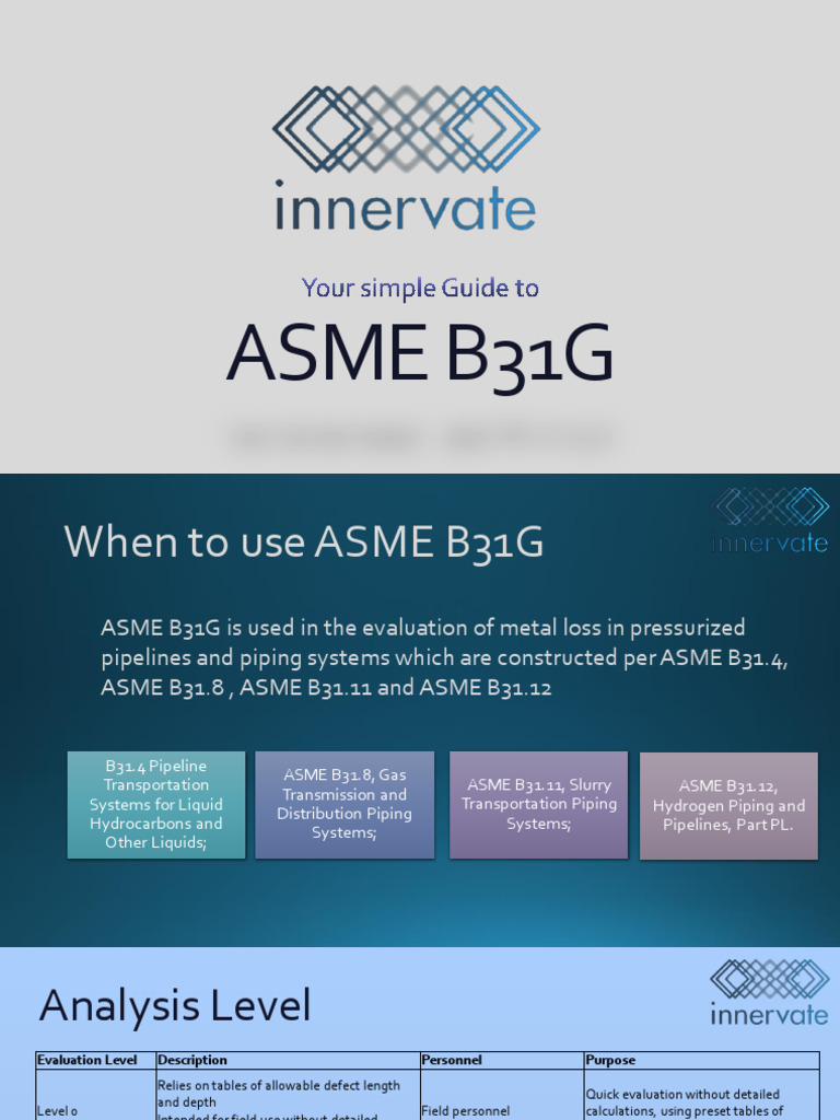 ASME B31G: Pipeline Evaluation Guide | PDF | Corrosion | Pipe (Fluid ...