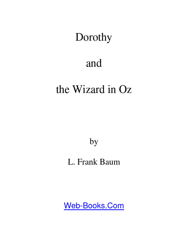 Dorothy and The Wizard in Oz | PDF | Land Of Oz