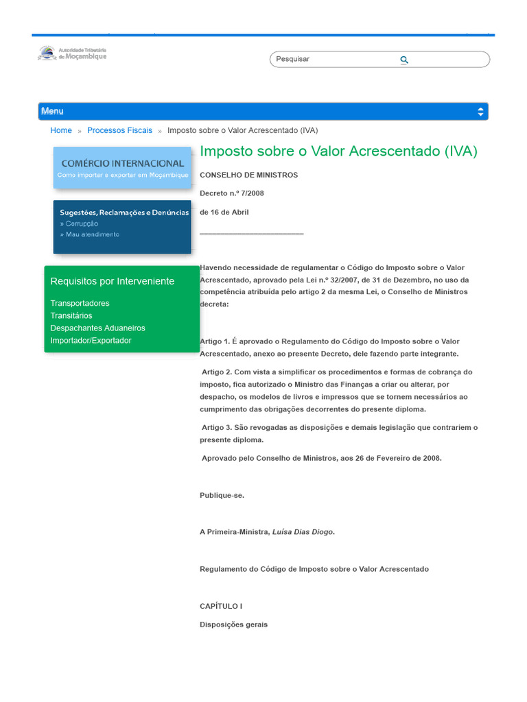 Regulamento do IVA e Fatura Simplificada | PDF | Imposto sobre Valor ...
