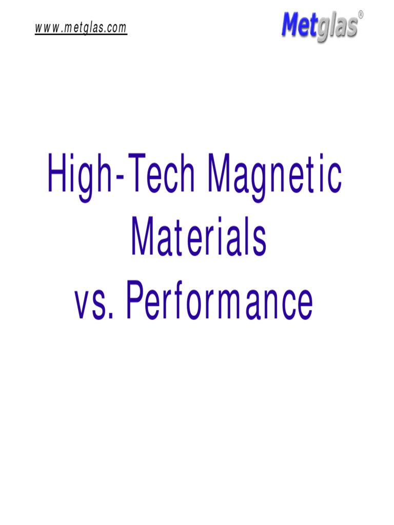 High Tech Magnetic Materials vs. Performance APEC 2001 Seminar | PDF ...