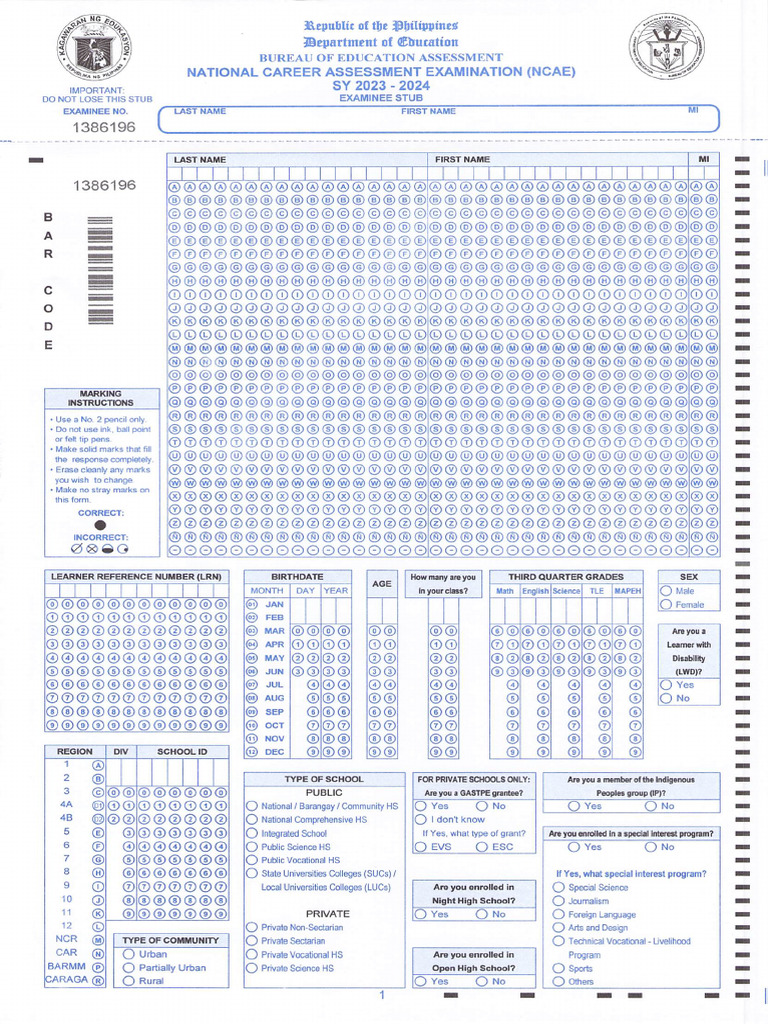 As Ncae Stub | PDF