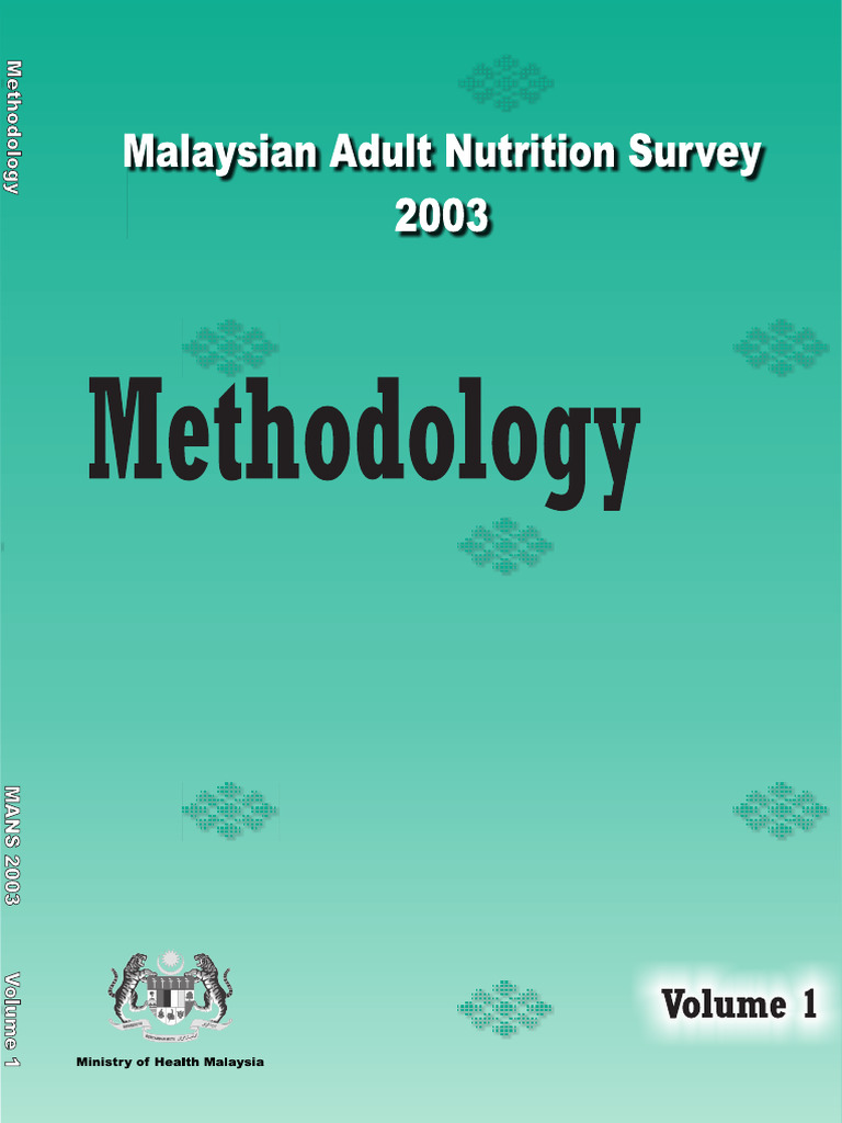 Malaysian Adult Nutrition Survey 2003 - MOH - Volume 1 Methodology | PDF | Sample Size ...