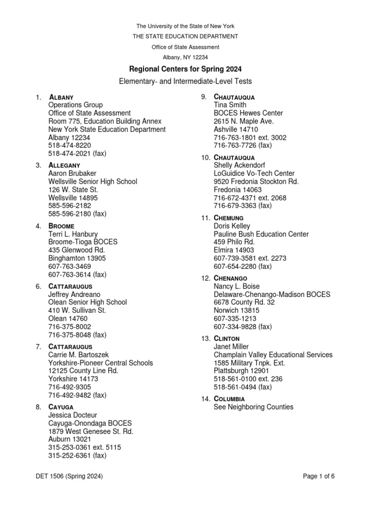 3 8 Regional Centers 2024 | PDF | Fax