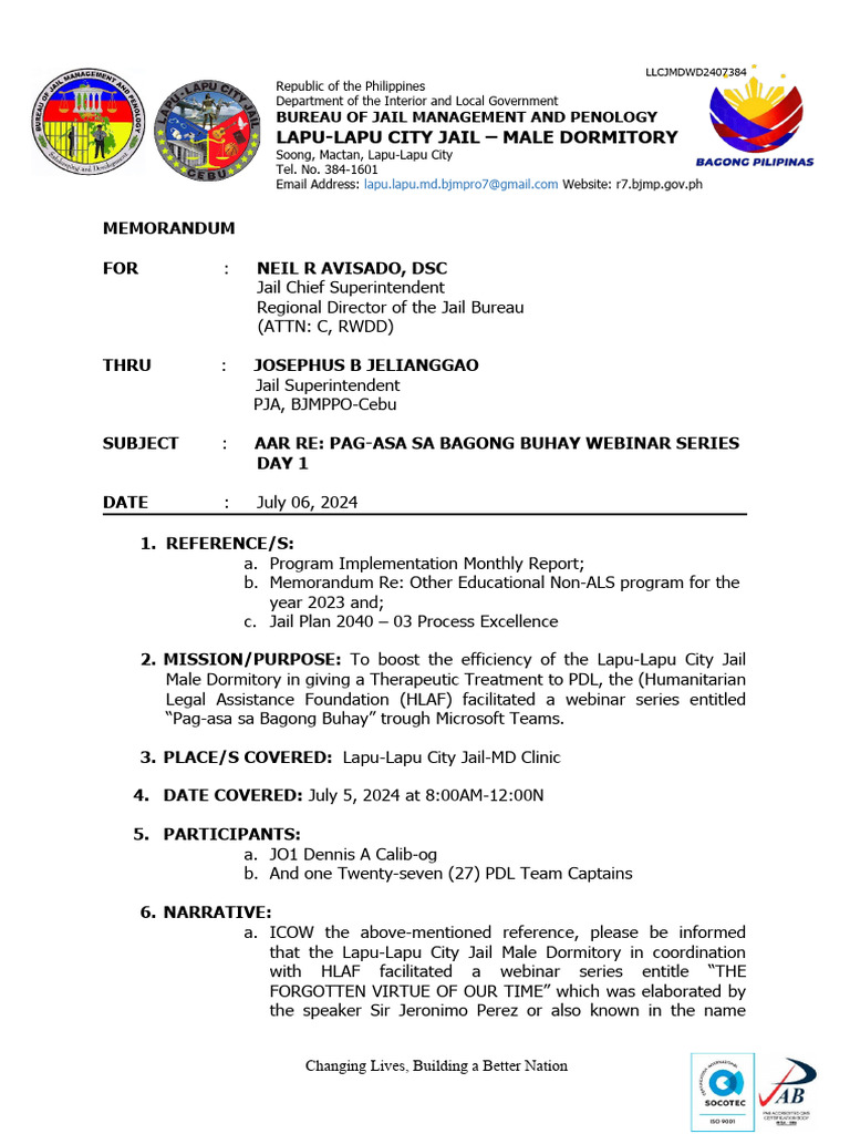 Aar Re Pag Asa Sa Bagong Buhay Monitoring Tool | PDF | Social Science