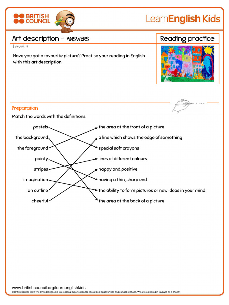 Reading Practice Art Description Answers | PDF