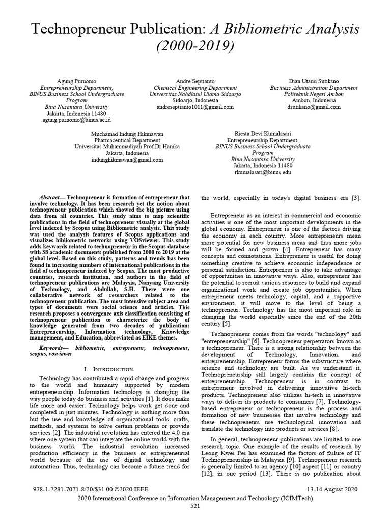 Technopreneur Icimtech 2020 Agung - Purnomo | PDF | Entrepreneurship ...