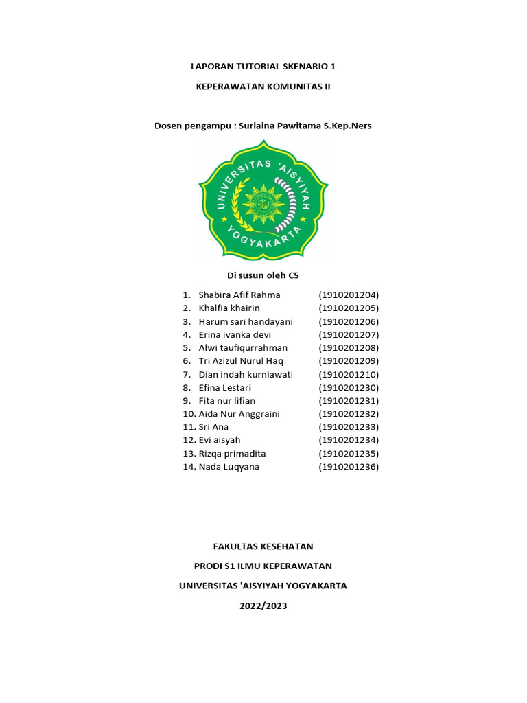Laporan Tutorial Skenario 1 | PDF | Ilmu Sosial | Kesehatan Holistik