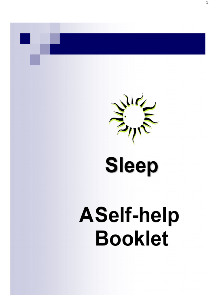 Sleep A Self Help Booklet | PDF | Sleep | Arm