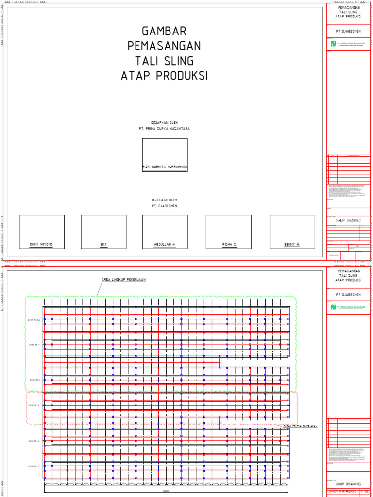 Shop Drawing - Pemasangan Tali Sling Atap Gedung | PDF | Communication ...