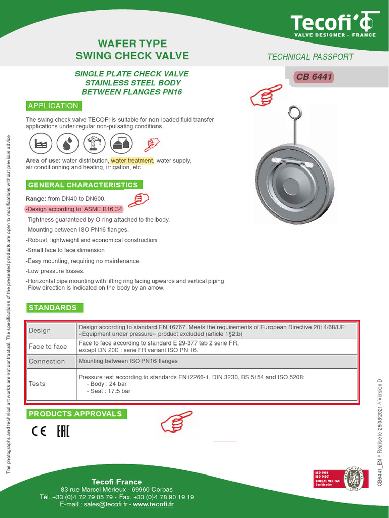 CB6441 - SUS Swing Check Valve - Dranige | PDF | Plumbing | Mechanical ...