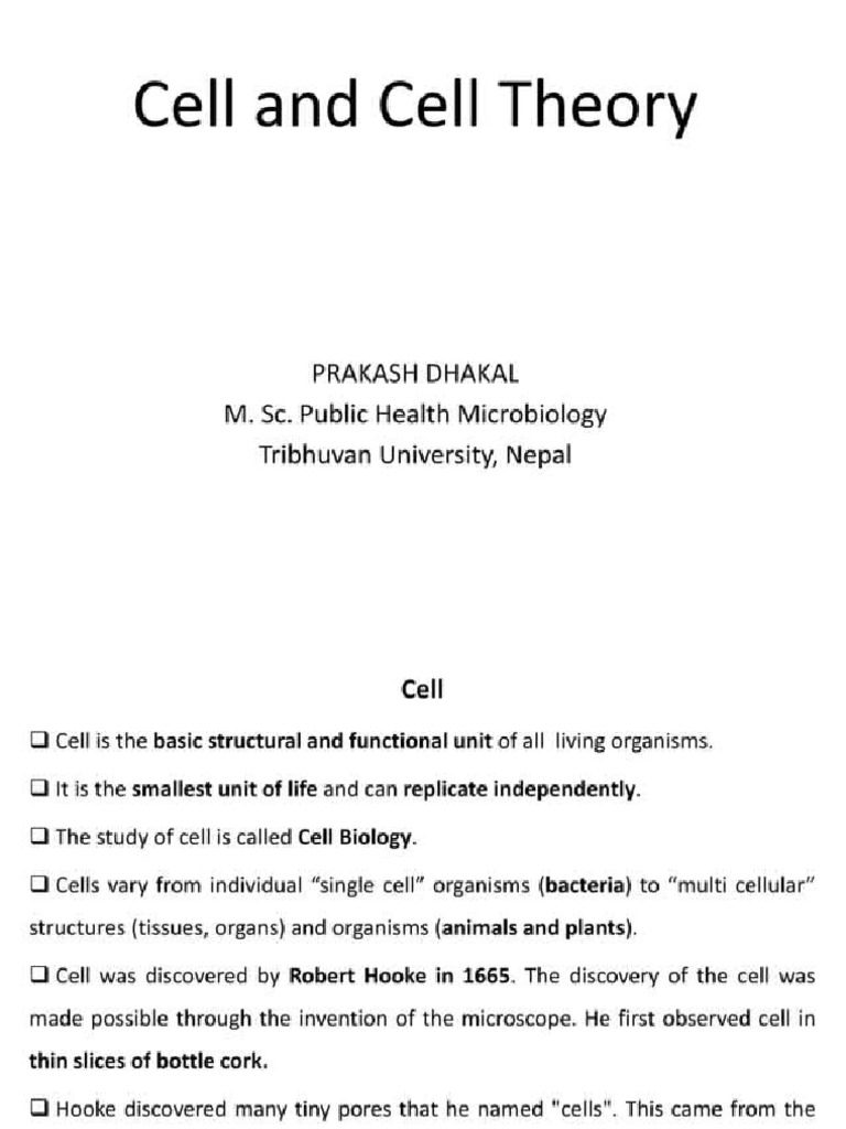 Cell Theory | PDF