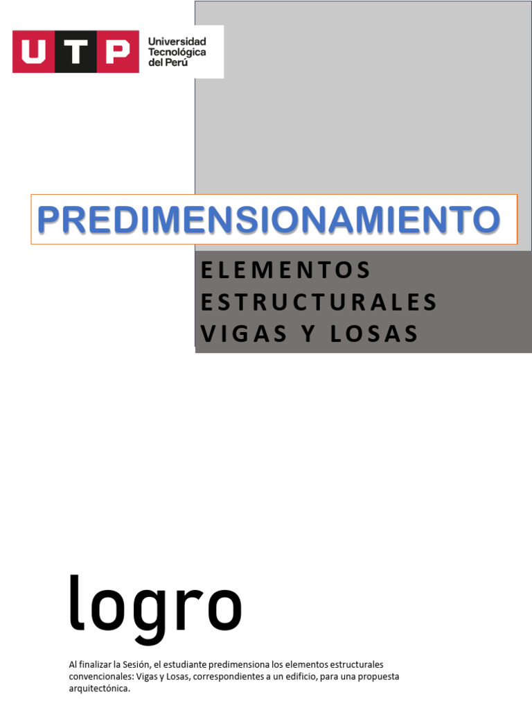 S14.s1 - Material Predimensionamiento de Vigas y Losas | PDF | Viga (Estructura) | Ingeniería de ...