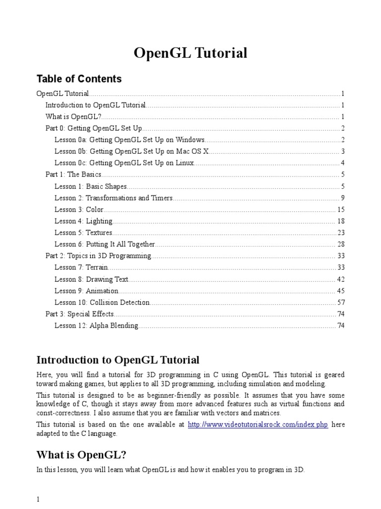 Introduction To Opengl Tutorial | PDF | 3 D Computer Graphics ...